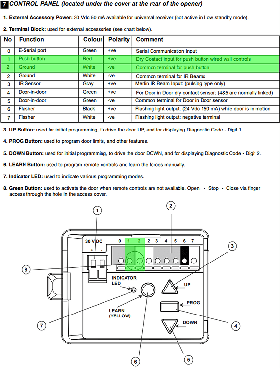 Merlin MT100EVO, Cyclone PRO MT120EVO - Wiring Openers - Garadget Community